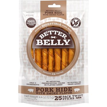 Better Belly Dental Large Rolls 4 Count, Highly Digestible Rawhide ...