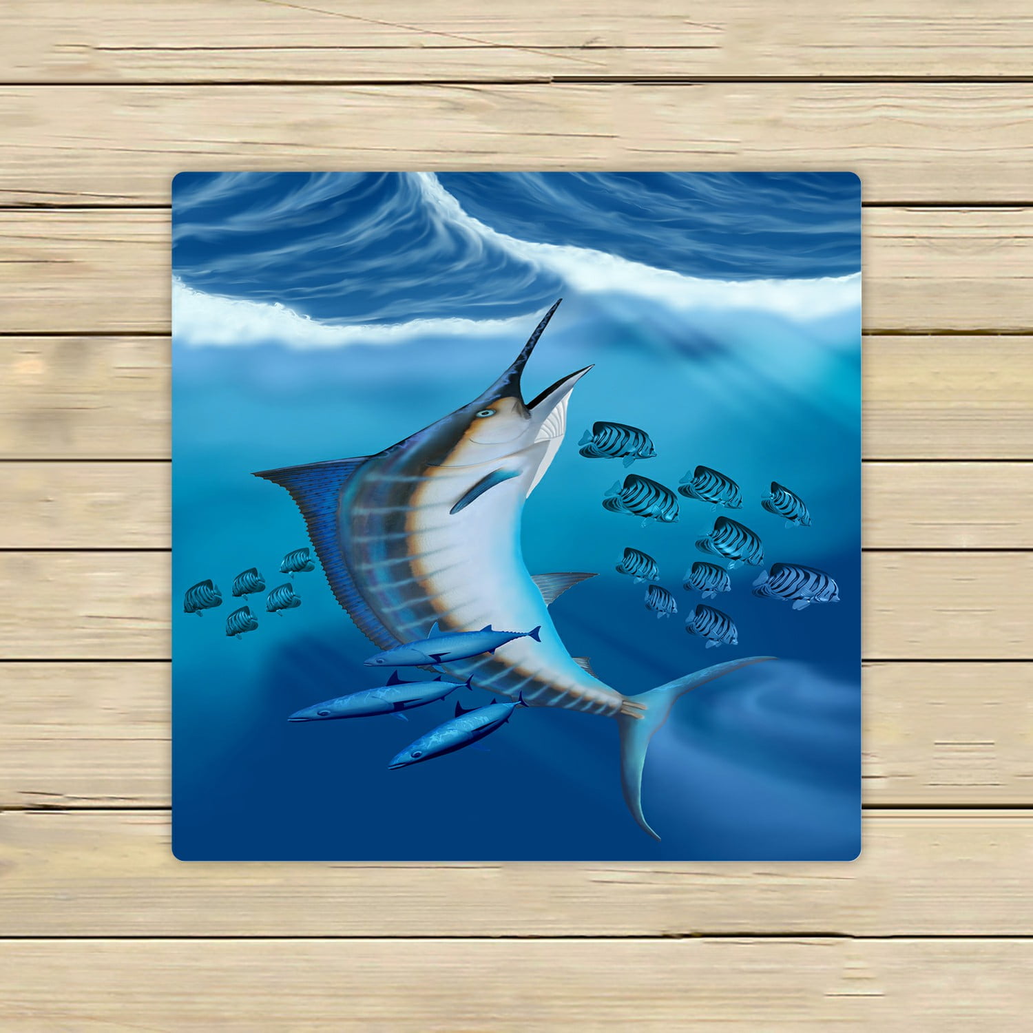 ECZJNT Marlin Fish Small fish scatter Beach Bath Towels Shower Towel ...