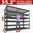 REIBII Steel Metal 6-Tier Adjustable Heavy Duty 3500lbs Storage Shelf ...