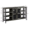 Industrial Wine Bar Cabinet with 2 Doors, Modern Buffet Sideboard with ...