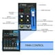 Pyle 4 Channel Bluetooth Sound Board Mixer System for DJ Studio Audio ...