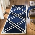 SAFAVIEH Chatham Gary Geometric Wool Area Rug, Dark Blue/Ivory, 3' x 5 ...