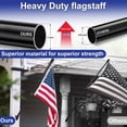 Black Flag Pole 5ft, Heavy Duty Metal Tangle Free Flagpole for Outside ...