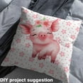 YST Pink Pig Fabric By The Yard Cartoon Animal Upholstery Fabric Cherry Blossoms Decorative ...
