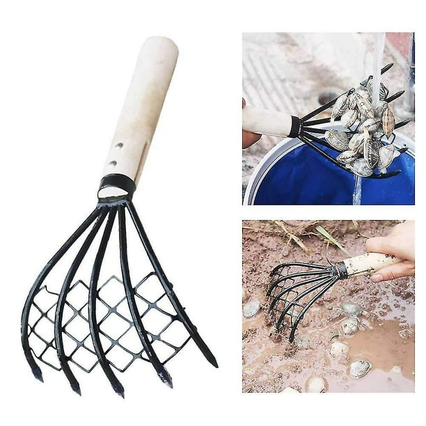 Clam Fork, Clam Rake, With Net, Claw Rake, Hand Rake For Digging ...