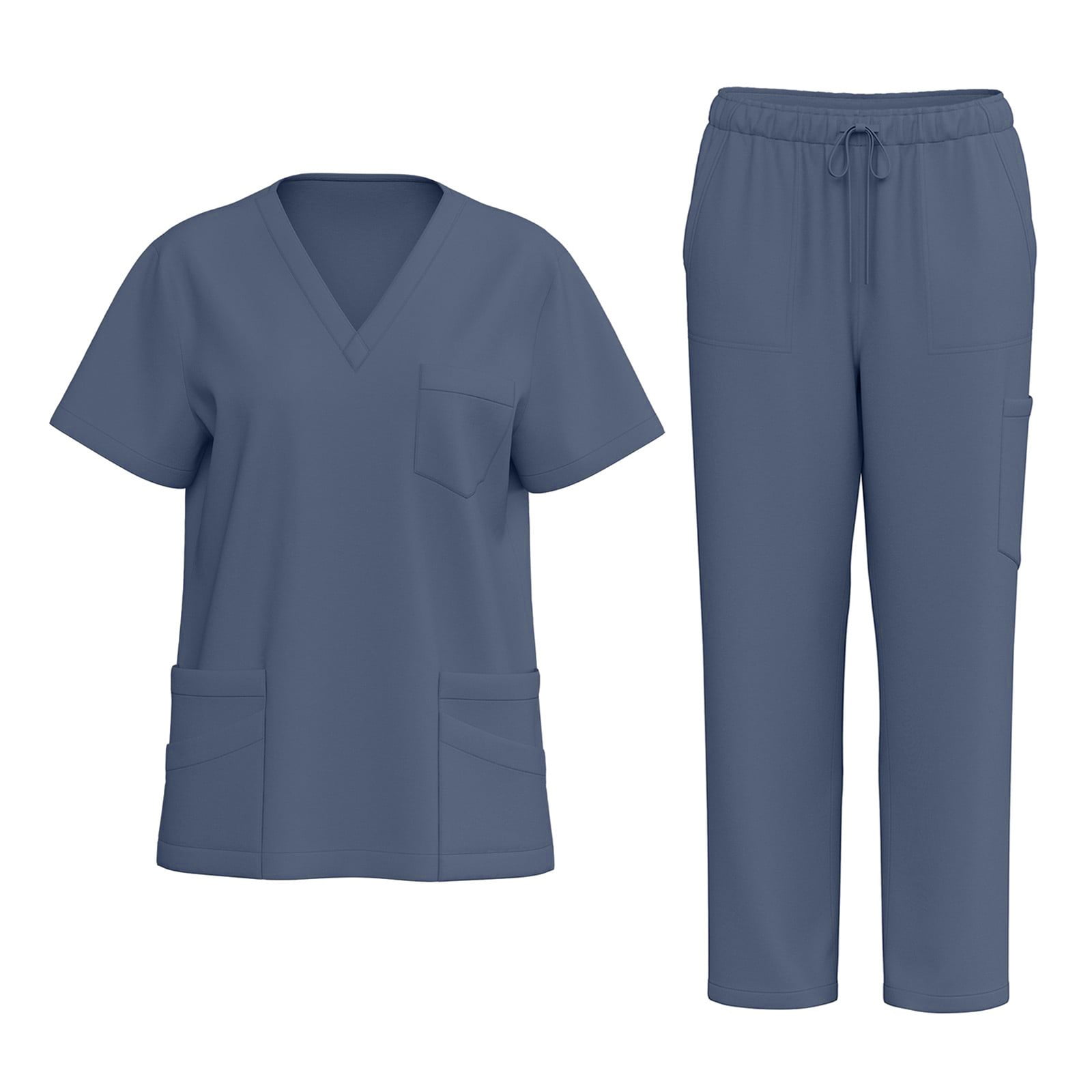Click here for Ktyne Womens Scrubs Sets Gray Stretchy Nursing Uni... prices