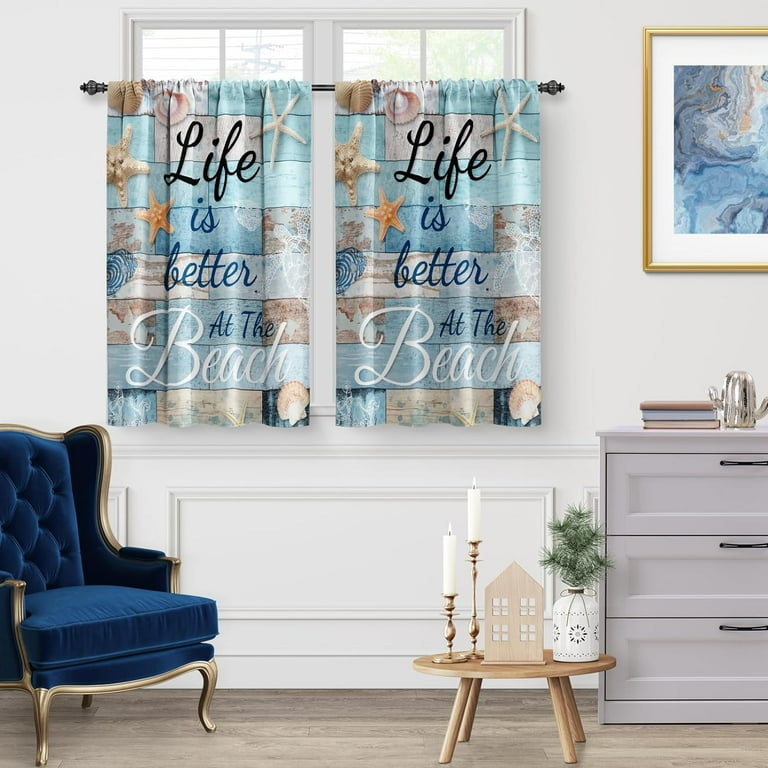 Beach Themed Kitchen Curtains