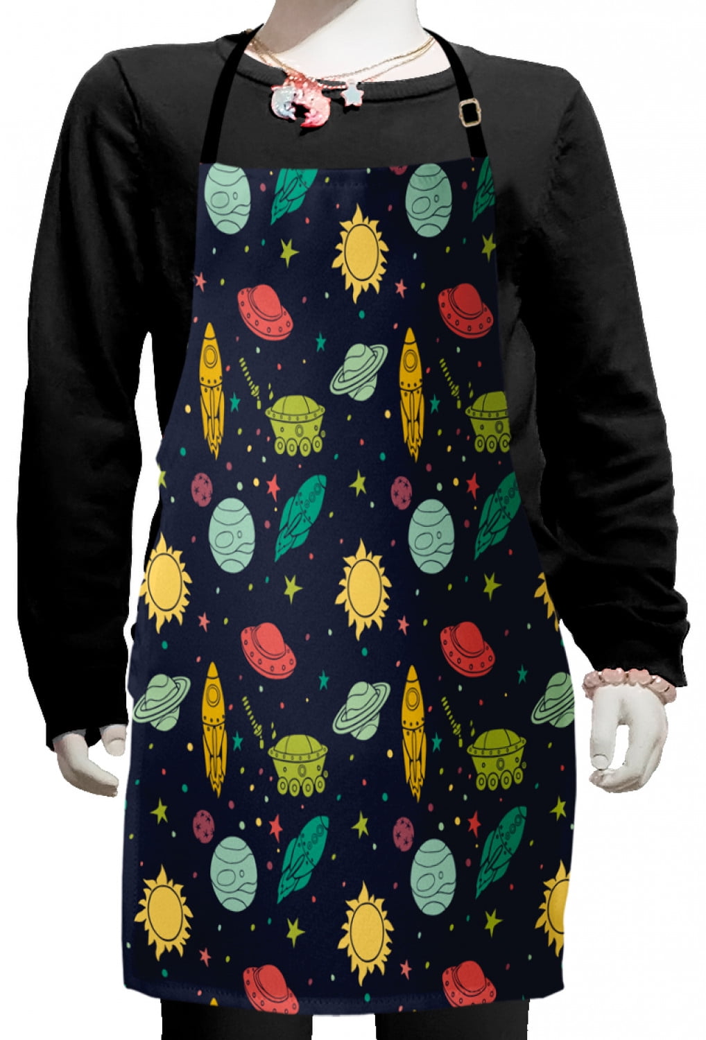 Outer Space Kids Apron, Galaxy Themed Image with Stars Planets ...