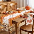 Autumn Farm Dog Orange Plaid Table Runner 13x90in Non-Slip Cotton Linen ...