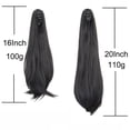 16/20 Inch Synthetic Long Straight Slightly Warped Ponytail Claw Clip ...