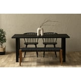 South Shore Balka, Bohemian Harmony Dining Table Woven Leather Bench, Matte Black - Walmart.com