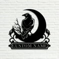 Craftnamesign Custom Raven On the Moon Metal Wall Art Led Light, Raven ...