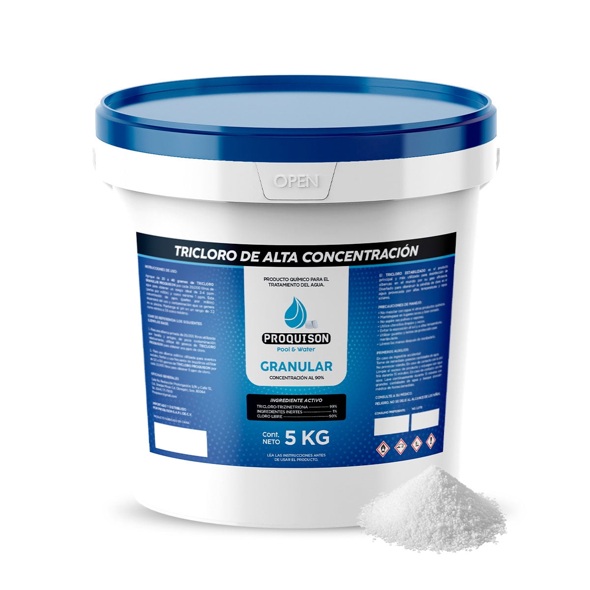 Cloro para alberca granular 5 kg Proquison 90% desinfección | Bodega ...