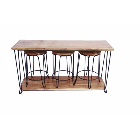 The Urban Port 4-Piece Bar Dining Set/ Rectangular Table With 3 Round ...