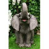 Ebros Ruby The Elephant Sitting Pretty with Trunk Up Large Statue 17 ...