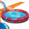 Banzai Cyclone Splash Park Inflatable w/ Sprinkling Slide & Water Aqua ...