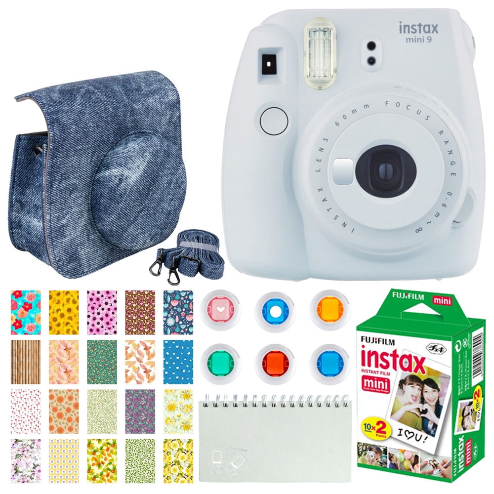 Fujifilm Instax Mini 9 Instant Camera (Smokey White) + Fujifilm Instax ...