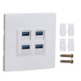 4 Port Outlet Wall Plate, Ethernet Wall Plate Faster Data Transmission ...