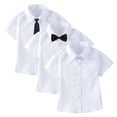 AHTJRT 3 Pack Boys Girls Uniform Shirts Kids Casual Short Sleeve ...