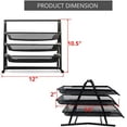 Performore 3-Tier Stackable Paper Tray Organizer for Desk Black Metal ...