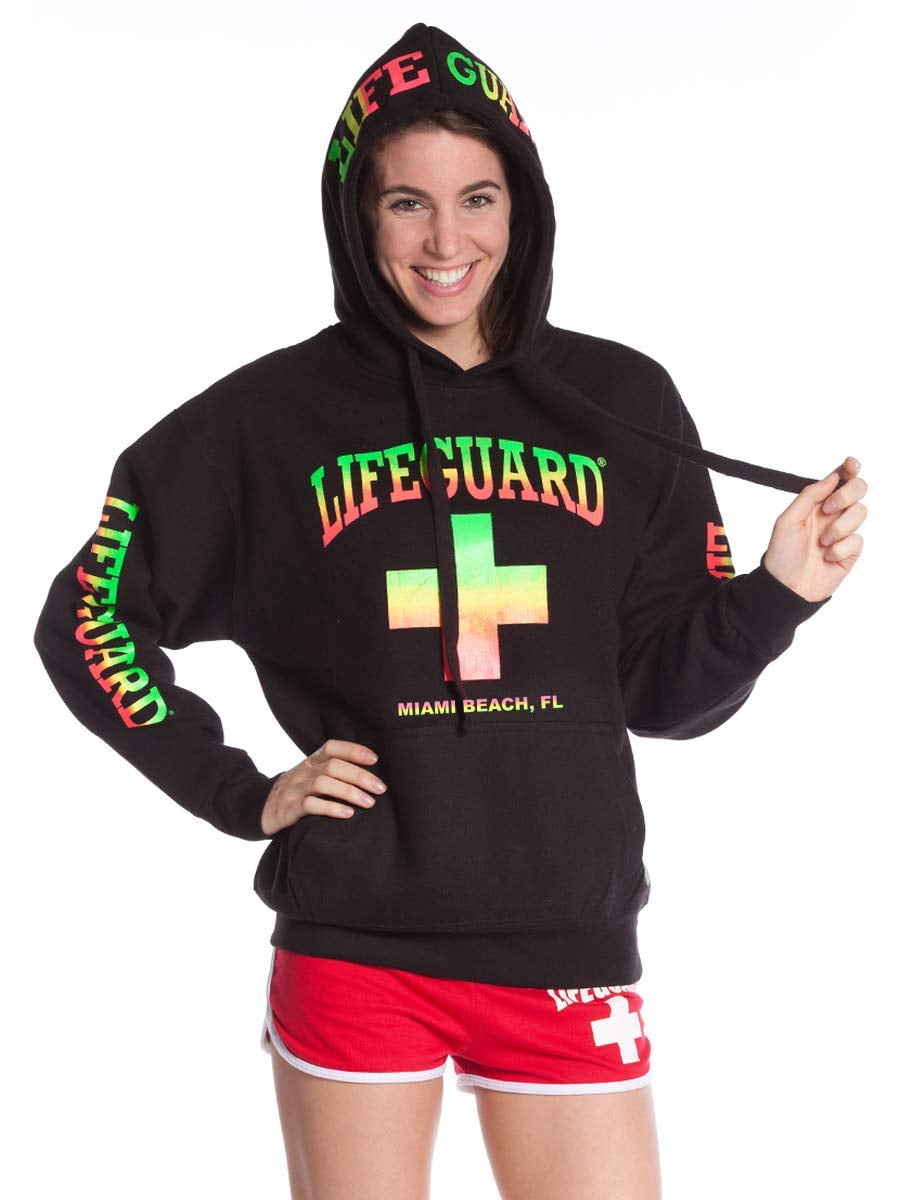LIFEGUARD Officially Licensed Black Sweatshirt with Neon Blend Print on ...