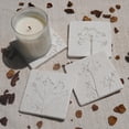 Ceramic Coasters Set of 4 – White Vintage Engraved Flower Design, Non ...
