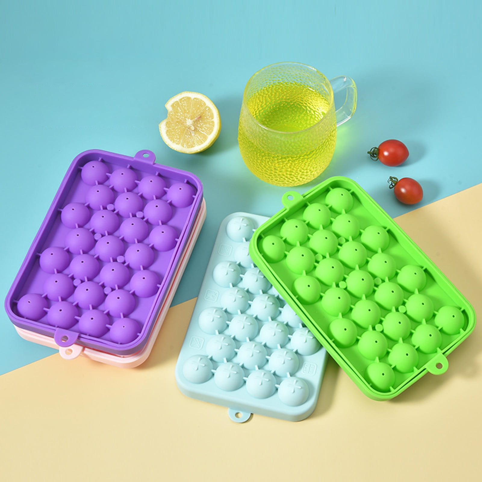 Large Capacity Easy Release Silicone Ice Lattice Jelly Yogurt Ice Ball ...