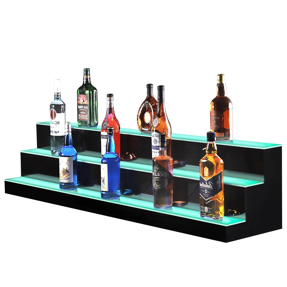Ageszoe 3 Tier, 60 inch LED Liquor Shelf with Remote Control Acrylic ...