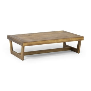 Mayson Outdoor Modern Industrial Acacia Wood Coffee Table, Teak, Black ...