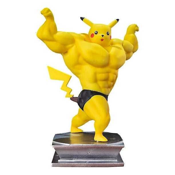 Pokemon Figures 18cm Gk Muscle Pikachu Squirtle Psyduck Action Figure ...