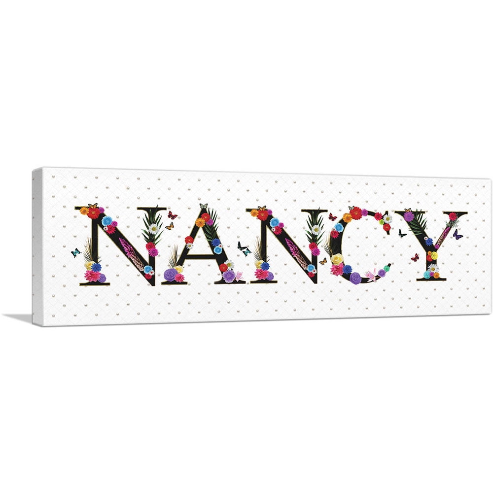 ARTCANVAS NANCY Girls Name Room Decor Canvas Art Print - Size: 48" x 16 ...