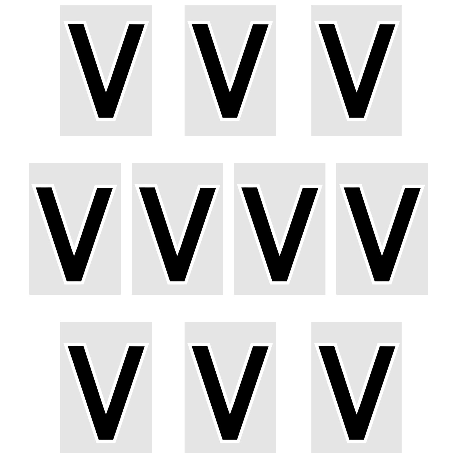 Letter V Patches Iron on Heat Transfer Letters 2 Inch Black Letter DIY ...