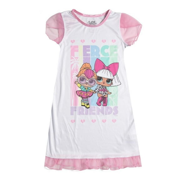 L.O.L. Surprise! Girls Pajama Nightgown with Short Sleeves, Sizes 4-12 ...