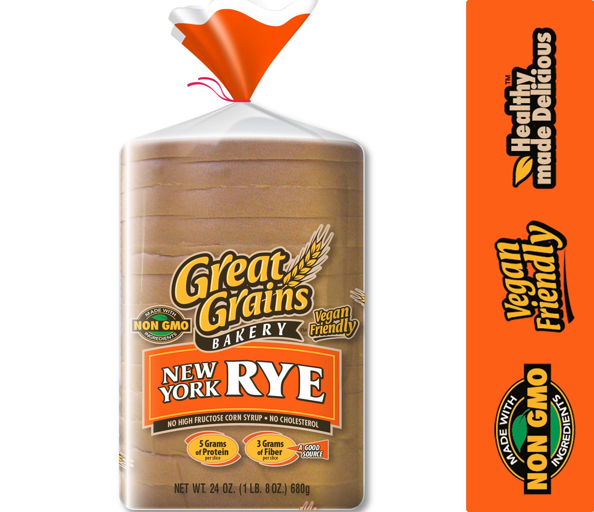 Great Grains, New York RYE, Premium Wide Pan Bread, 24 oz. - Walmart.com