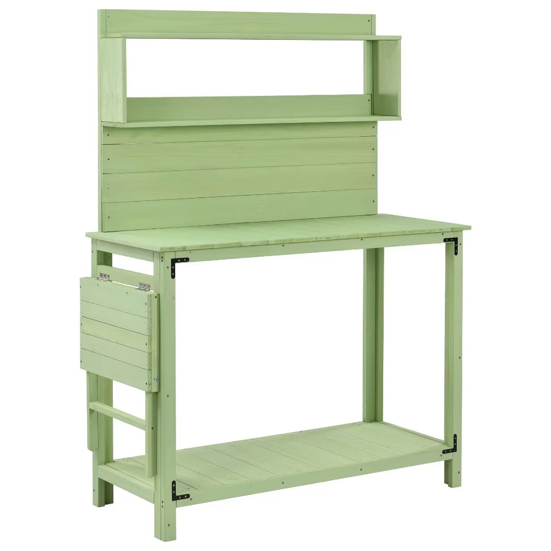 Plant Stands, 65" Potting Benches Outdoor Garden Potting Table, Wood ...