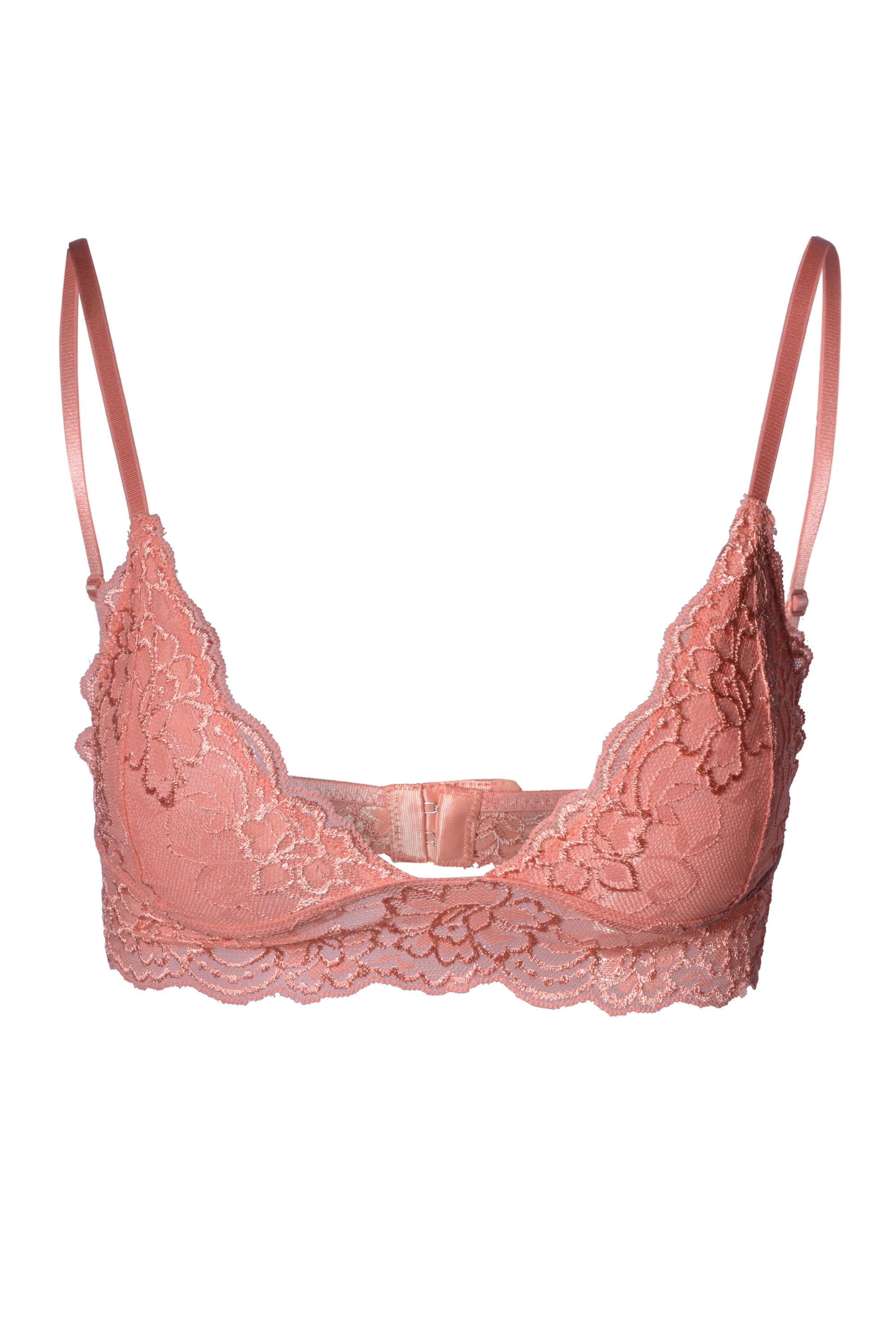 TheLovely Semi-Sheer Full Lace Adjustable Strap Wire Free Bralette with ...