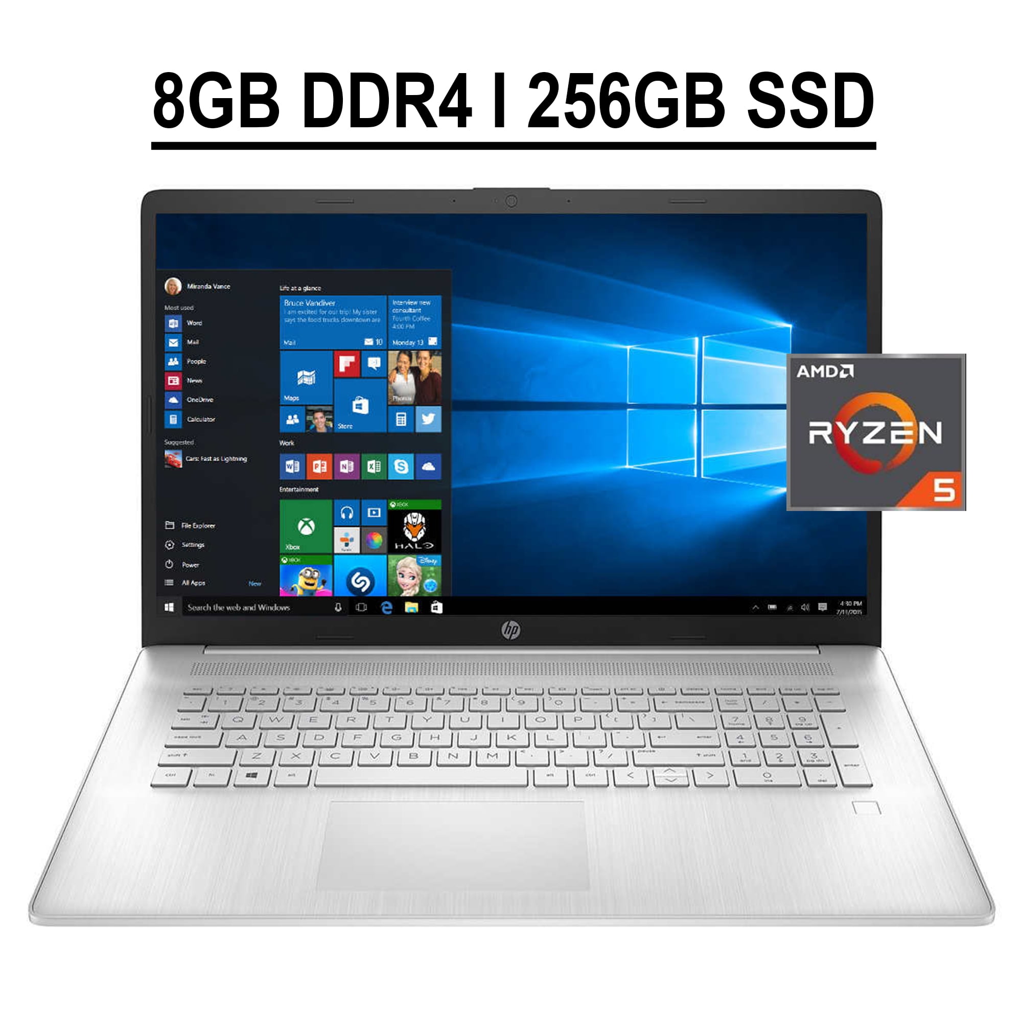 HP 17 Business Laptop 17.3" HD+ Touchscreen AMD Hexa-Core Ryzen 5 5500U ...