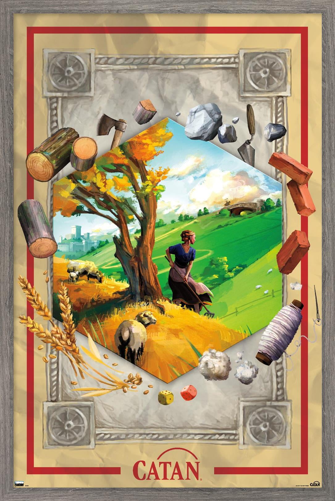 CATAN - Settlement Wall Poster, 14.725" x 22.375", Framed - Walmart.com