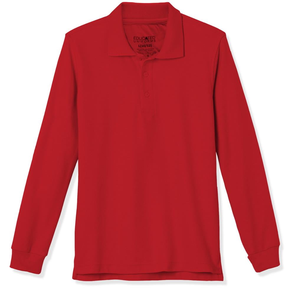 Educated Uniforms Boys 4-20 Long Sleeve Pique Polo Shirt - Walmart.com