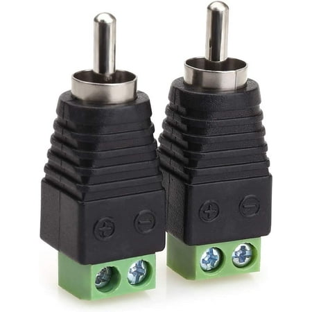 RCA Male Connector, RCA RCA Male Plug to AV Screw Terminal Audio/Video ...