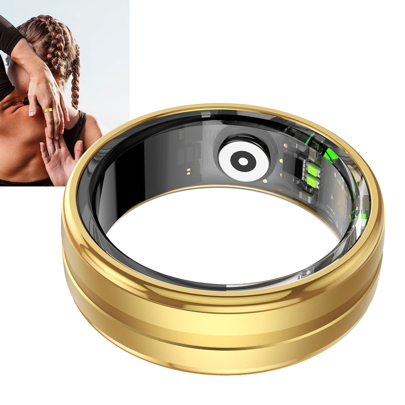 Smart Ring Health Tracker, BT 5.1 Fitness Monitor Sleep Tracker Magnetic Charging, Tracker de ...