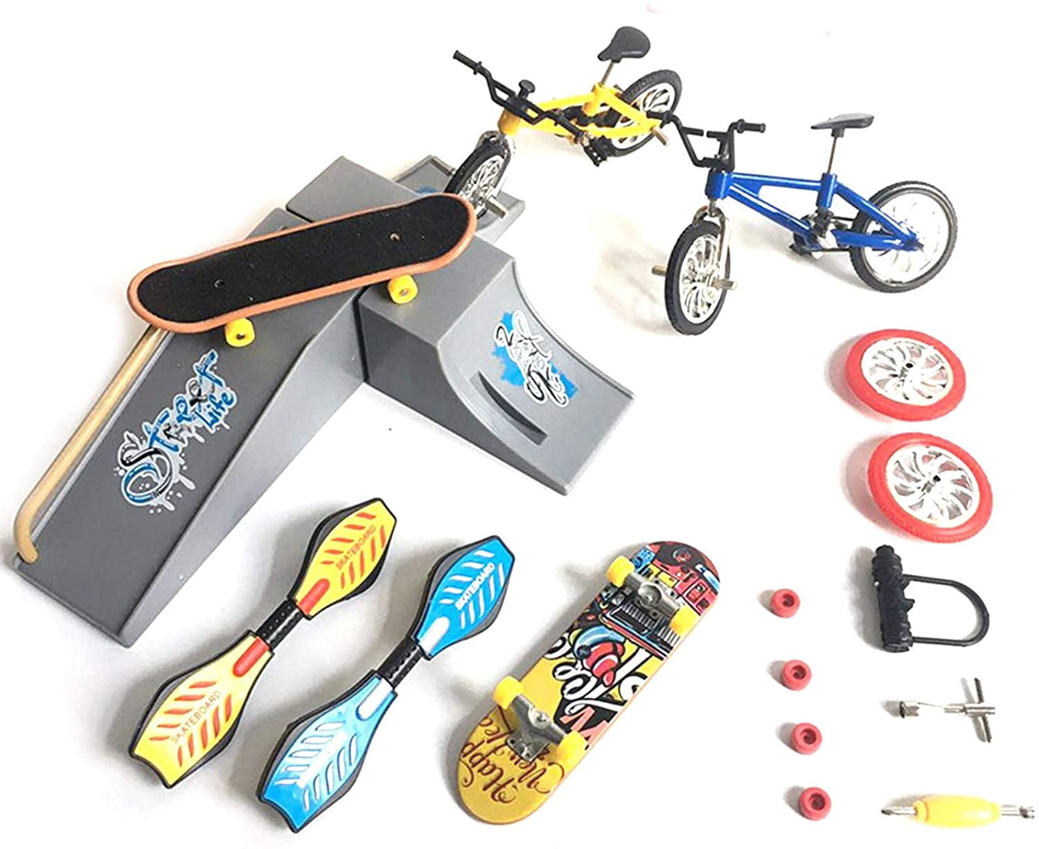 Mini Finger Bicycle Toy Kit with Scene, Mini Fingertip Movement Bike ...