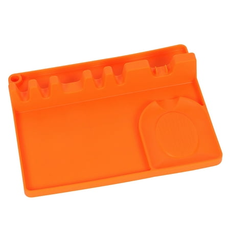 Spoon Holder Silicone Spatula Storage Rack 6 Slots Hanging Utensil Rest ...