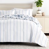 Comfort Canopy - Cabbage Rose Stripe Ultra Soft Reversible Comforter ...