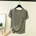 aidice Womens Plus Size Tops Pajama Comfy Short Sleeve Scoop Neck ...