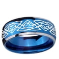 Celtic Braided 8MM Polished Blue 2 Tone Dome Tungsten Men Ring ...