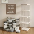 Rotating Bookshelf - Rectangular, White, Corner Shelf, 4 Shelves ...