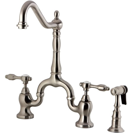 36" Height Commercial Sink Faucet with Pre Rinse Sprayer, 8 Inch Center ...