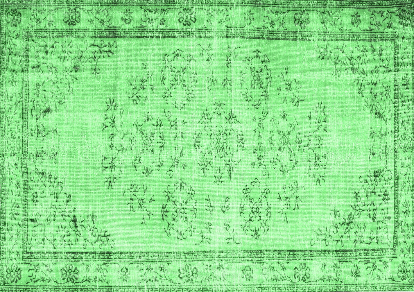 Ahgly Company Indoor Rectangle Abstract Emerald Green Contemporary Area ...