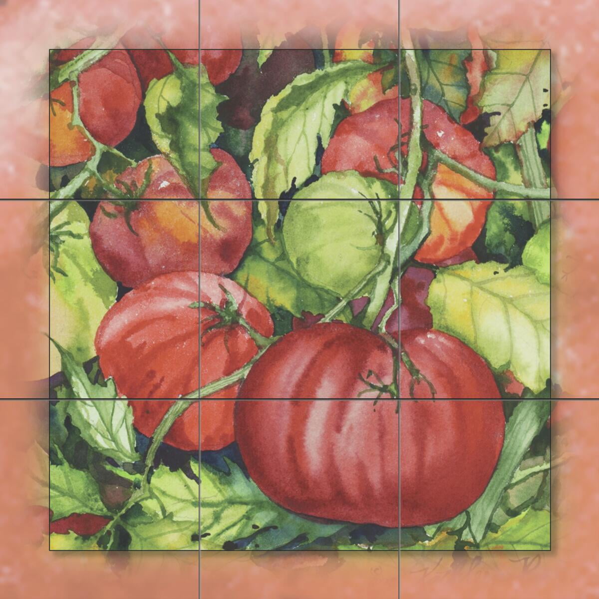 Tile Mural Kitchen Backsplash - Tomatoes 2 - by Kathleen Parr McKenna ...
